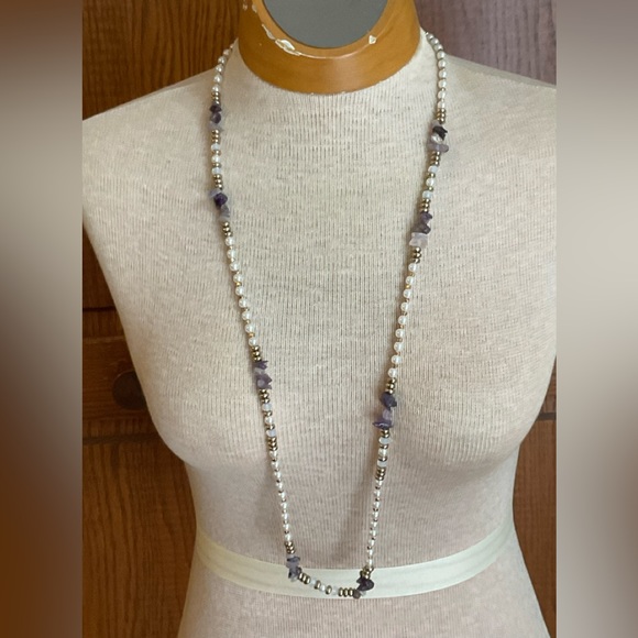 Erica Lyons | Jewelry | Erica Lyons Amethyst Bead Necklace Nwt | Poshmark